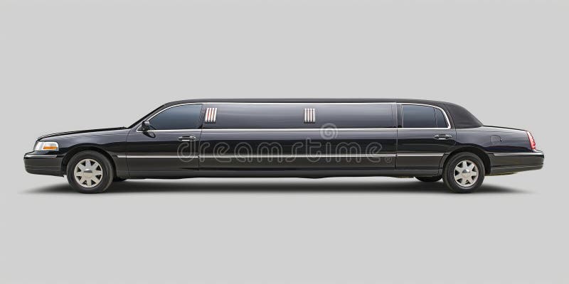 Black Luxury Limousine on a Gray Background Stock Photo - Image of ...