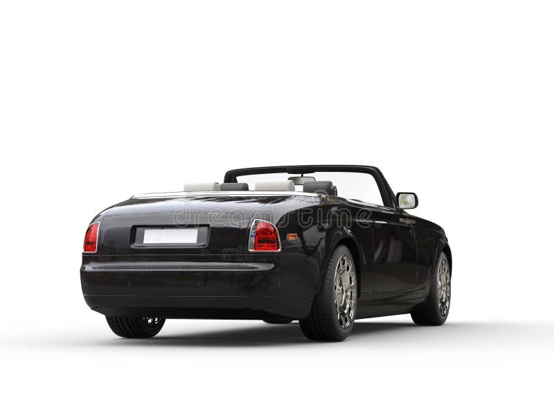 Black Luxury Vehicle - Back View Closeup Shot Stock Illustration ...