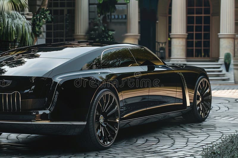 A Black Luxury Vehicle with a Modern and Sleek Exterior Design Stock ...