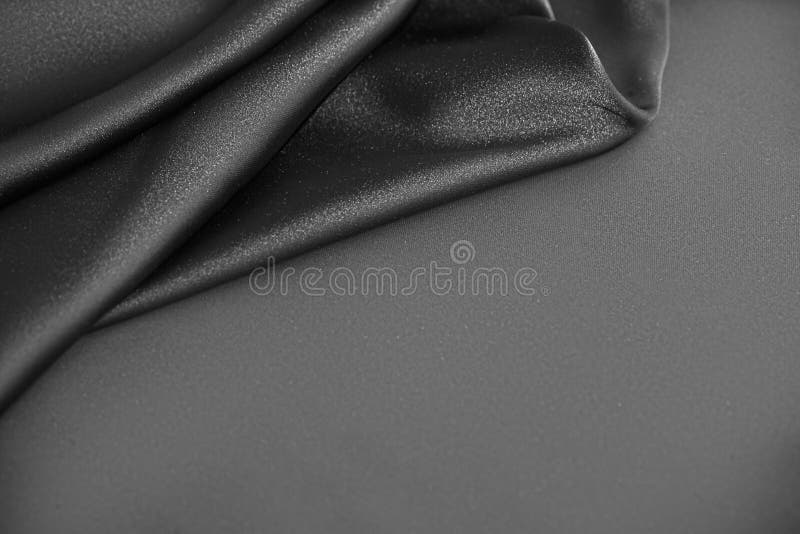 Black Luxury Wavy Rippled Glossy Silk Drapery Cloth Fabric Stock Image ...