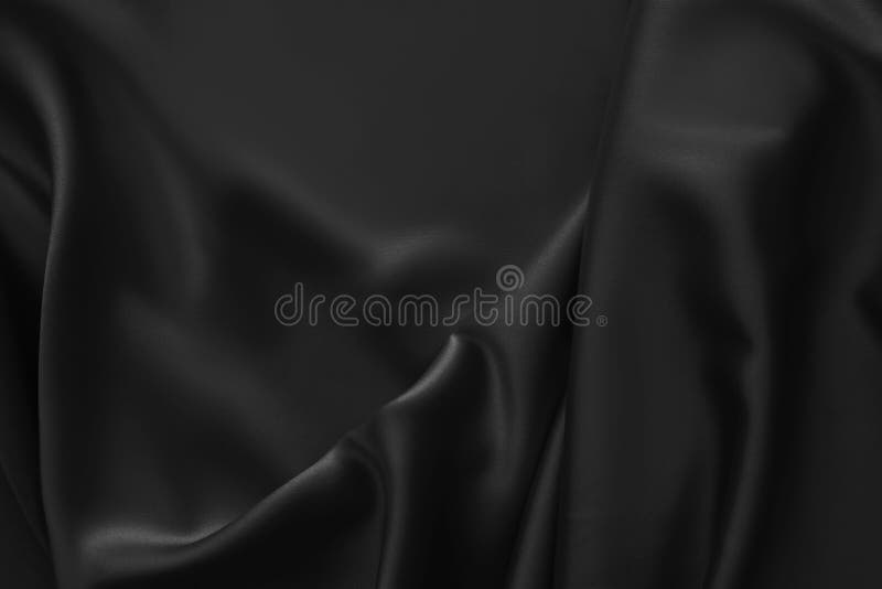 Black Luxury Wavy Rippled Glossy Silk Drapery Cloth Fabric Stock Photo ...