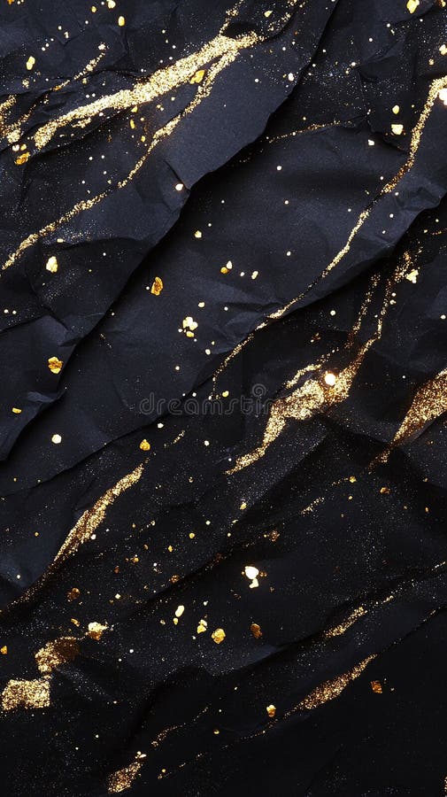 Black Machine Layout with Liquid Glitter and Crumpled Paper Textures ...