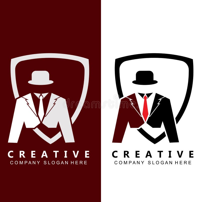 Black Mafia Men Tuxedo Symbol Vector Logo Stock Vector - Illustration ...