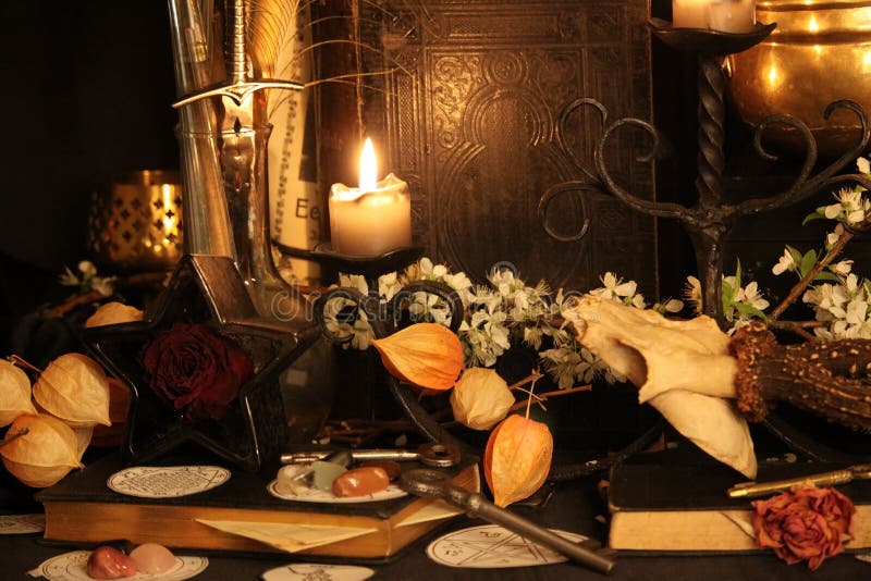 Black Magic Spells. Real Black Magic Spells. Wiccan Spells. Stock Photo ...