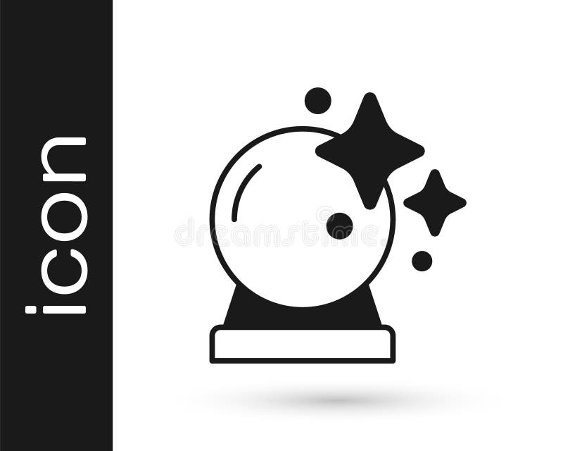 Black Magic Ball Icon Isolated on White Background. Crystal Ball Stock ...