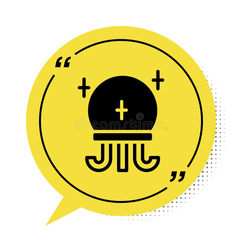 Black Magic Ball Icon Isolated on White Background. Crystal Ball ...