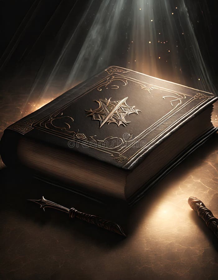 Black magic book stock illustration. Illustration of glowing - 294517668