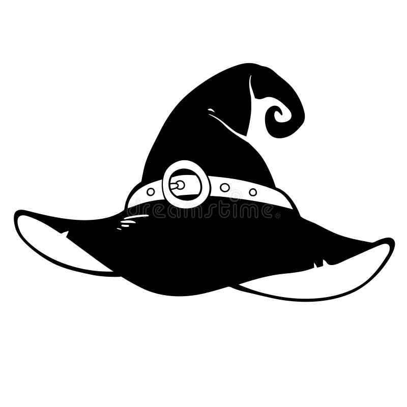 Black Magic Classic Witch Hat Stock Vector - Illustration of costume ...