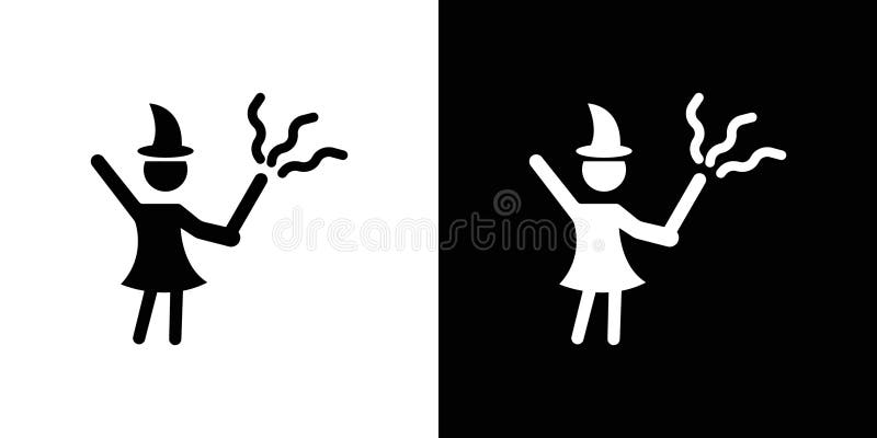 Black Magic Icon Logo Set Vector Stock Vector - Illustration of fairy ...