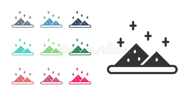 Black Magic Powder Icon Isolated on White Background. Set Icons ...