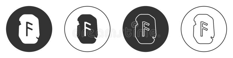 Black Magic Rune Icon Isolated on White Background. Rune Stone. Circle ...