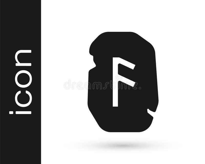 Black Magic Rune Icon Isolated on White Background. Rune Stone. Vector ...