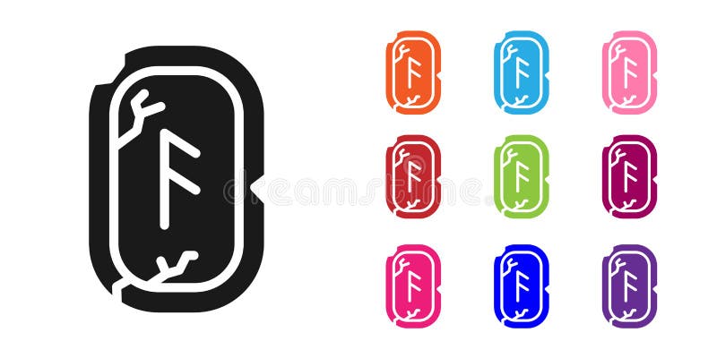 Black Magic Runes Icon Isolated on White Background. Set Icons Colorful ...