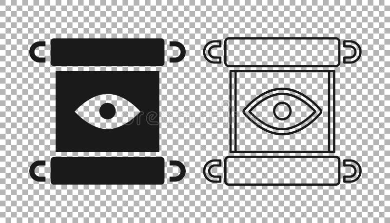 Black Magic Scroll Icon Isolated on Transparent Background. Decree ...