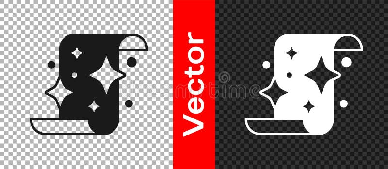 Black Magic Scroll Icon Isolated on Transparent Background. Decree ...