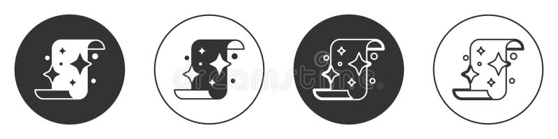 Black Magic Scroll Icon Isolated on White Background. Decree, Paper ...