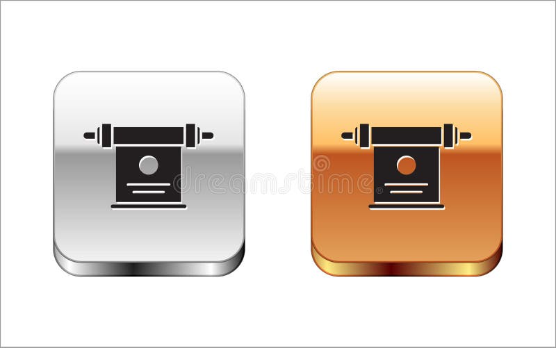 Black Magic Scroll Icon Isolated on White Background. Decree, Paper ...