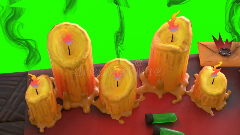 Black Magic Table with Green Background Stock Illustration ...