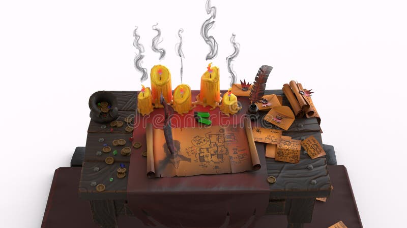 Black Magic Table with White Background Stock Illustration ...