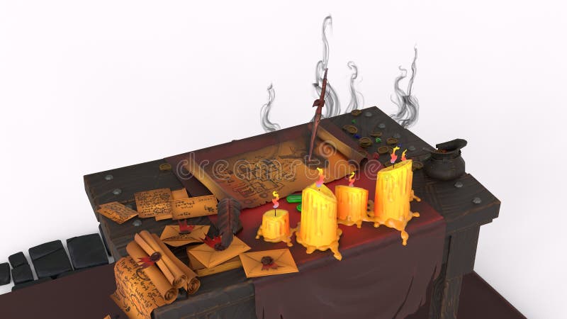 Black Magic Table with White Background Stock Illustration ...