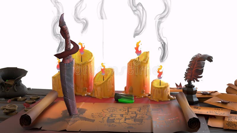 Black Magic Table with White Background Stock Illustration ...