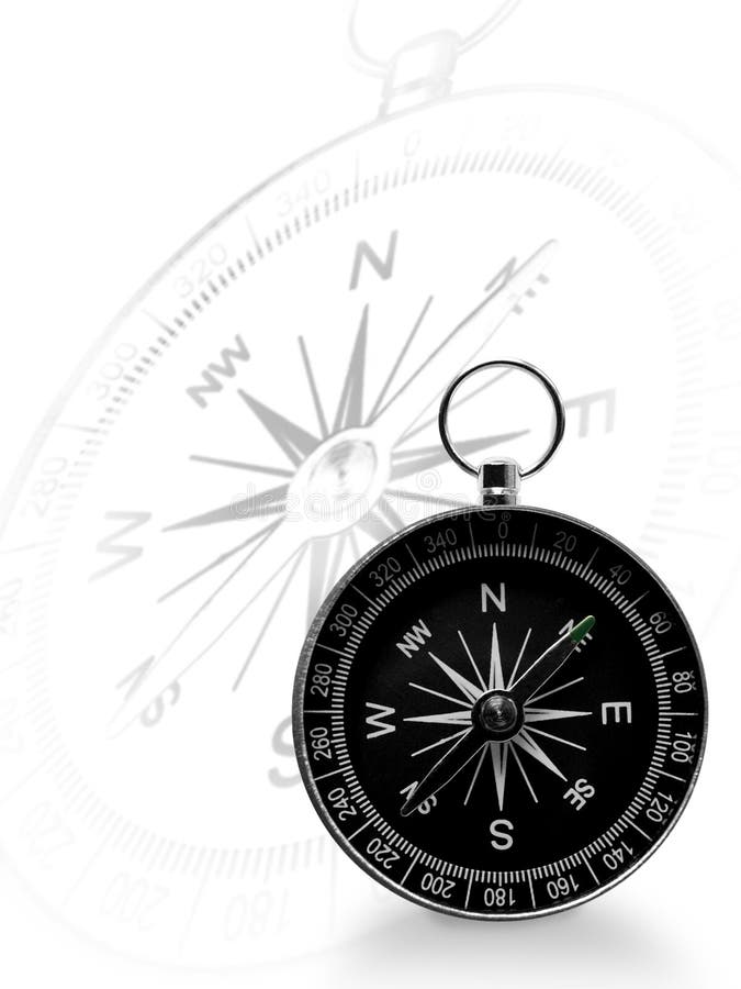 Compass in Black with White Stock Photo - Image of object, paper: 22334838