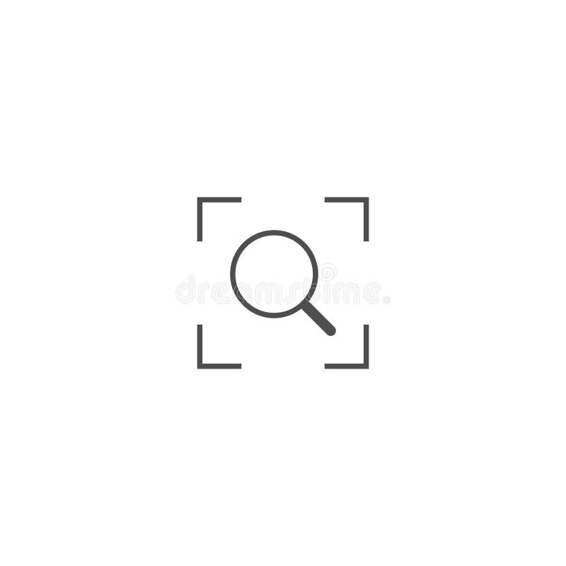 Black Magnifier Isolated on White. Magnifying Glass with Catalog Icon ...