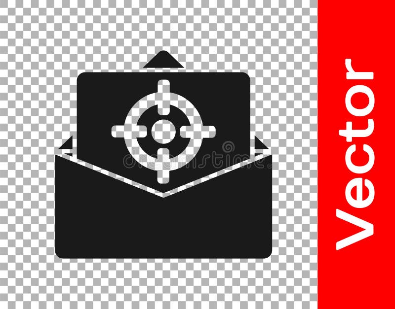 Black Mail and E-mail Icon Isolated on Transparent Background. Envelope ...