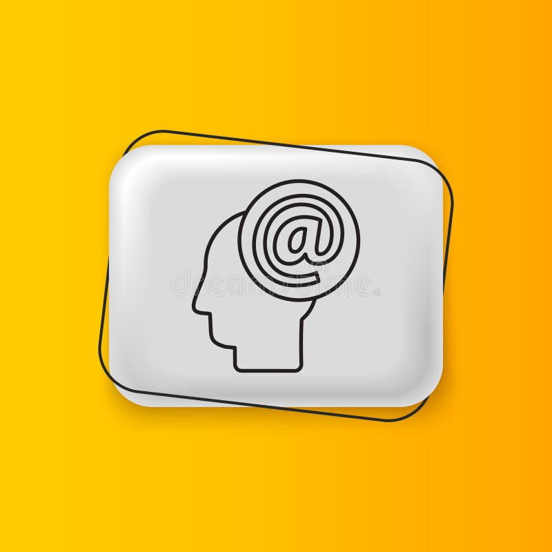 Black Mail and E-mail Icon Isolated on Yellow Background. Envelope ...