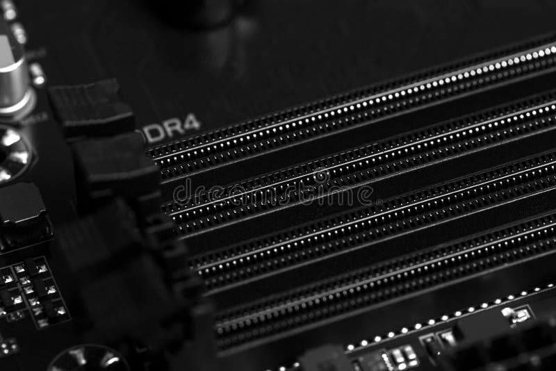 Slots for DDR4 Memory in Motherboard, Isolated on White Backgro Stock ...