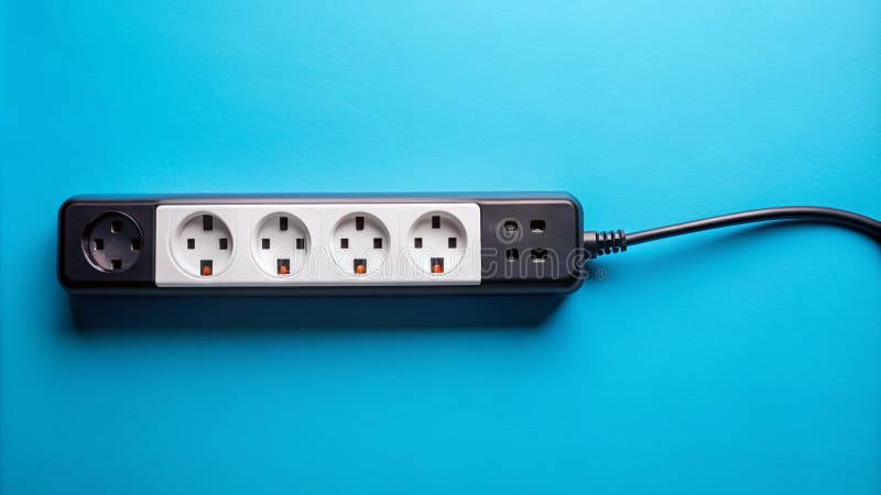 A Black Mains Filter with Electrical Outlets Inserted into it with ...