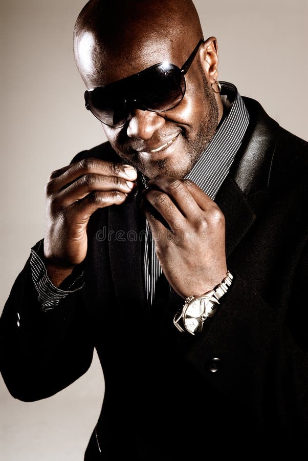 Black Gangster Men Fight Portrait High Contrast Stock Photo - Image of ...