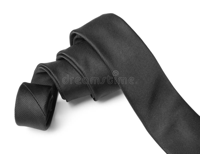 Black Male Necktie Isolated on White Stock Image - Image of suit ...