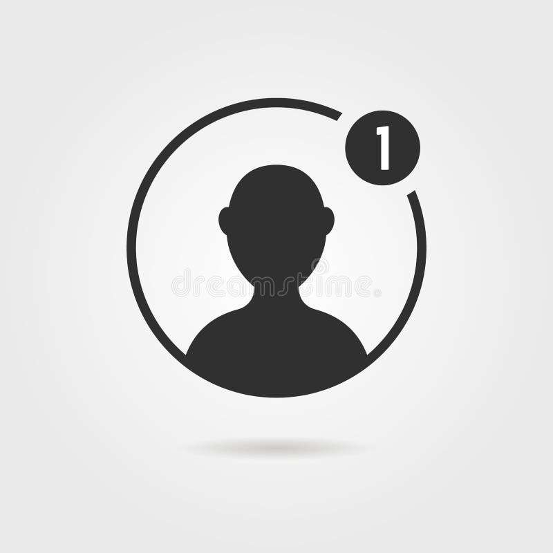 Black Male User Icon with Shadow Stock Vector - Illustration of human ...