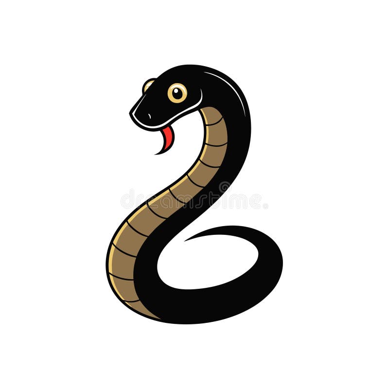 Black Mamba Snake Knocks Icon Vector Illustration Stock Vector ...