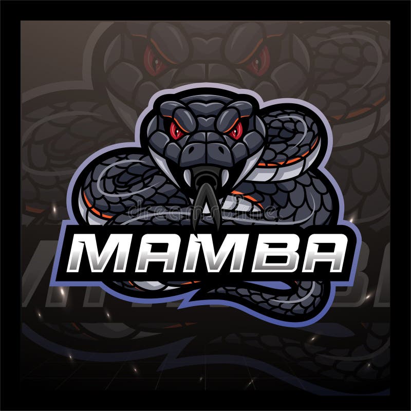 The Black Mamba Snake Mascot E Sport Logo Design Stock Vector ...