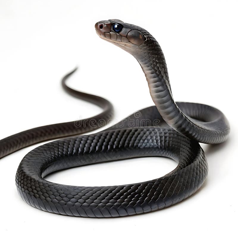 Black Mamba in Transparent Background Closeup of a Boa Constrictor ...