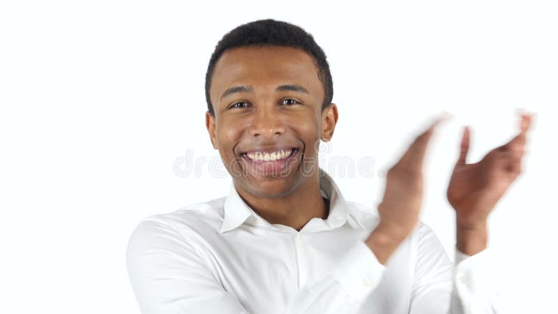 Black Man, Clapping or Excited Business People with Success, Goals or ...