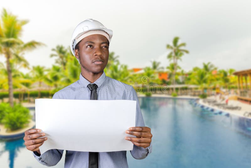 Black man architect stock image. Image of construction - 69703447