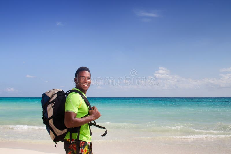 Man backpacker stock photo. Image of exotic, standing - 102107702