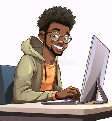 Black Man Computer Specialist Stock Illustrations – 639 Black Man ...