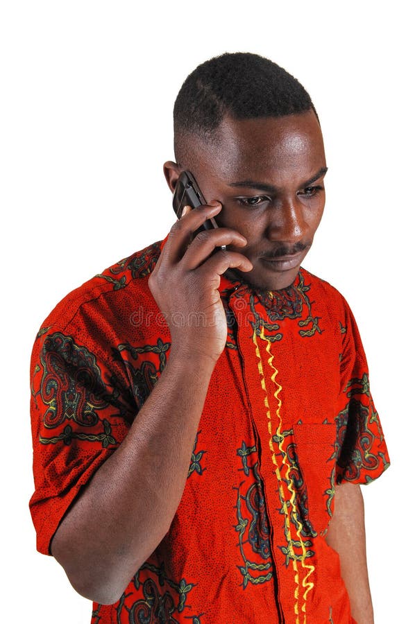 Black man on cell phone. editorial stock image. Image of hair - 36320914