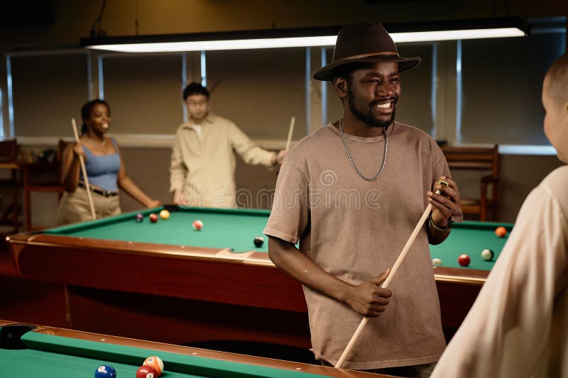 Black Man Chatting with Friend in Pool Club Stock Image - Image of ... Black Man Chatting with Friend in Pool Club Stock Image - Image of ...