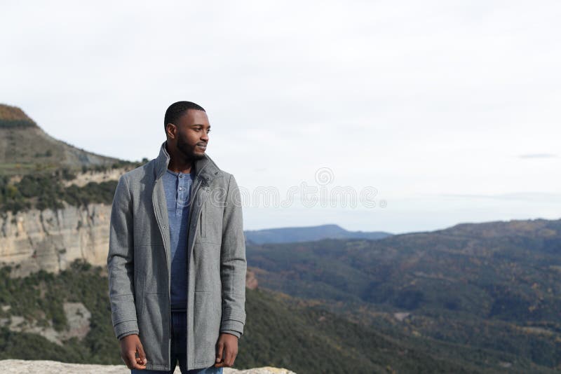 Man with Black Skin Breathing in Nature Stock Photo - Image of healthy ...