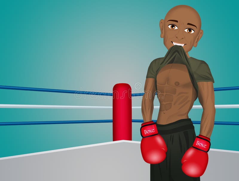 Black man does boxing stock illustration. Illustration of active ...