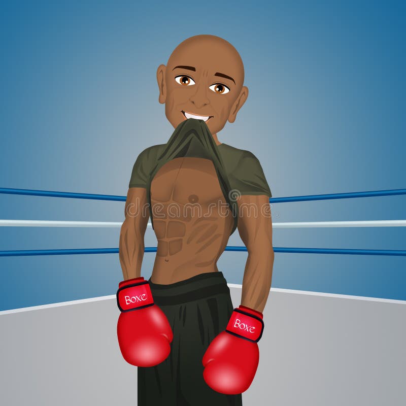 Black man does boxing stock illustration. Illustration of race - 171527374