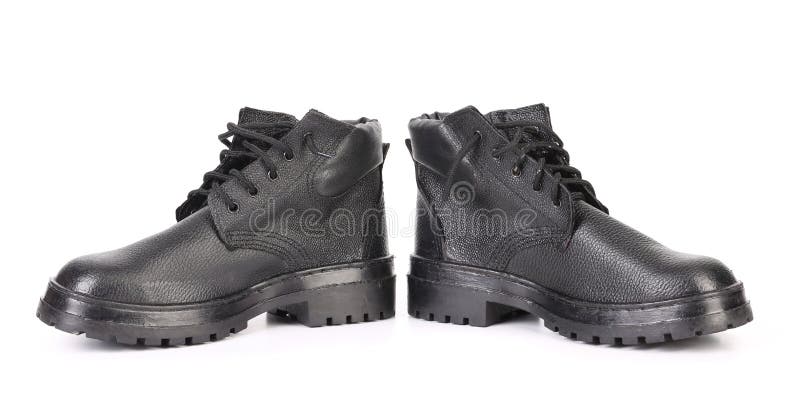 Black Man S Boots. Front View Stock Image - Image of shoe, fashion ...