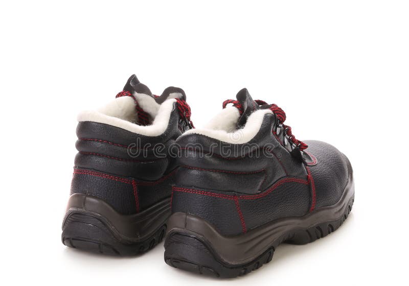 Black Man S Boots with Red Lace. Back View Stock Photo - Image of walk ...