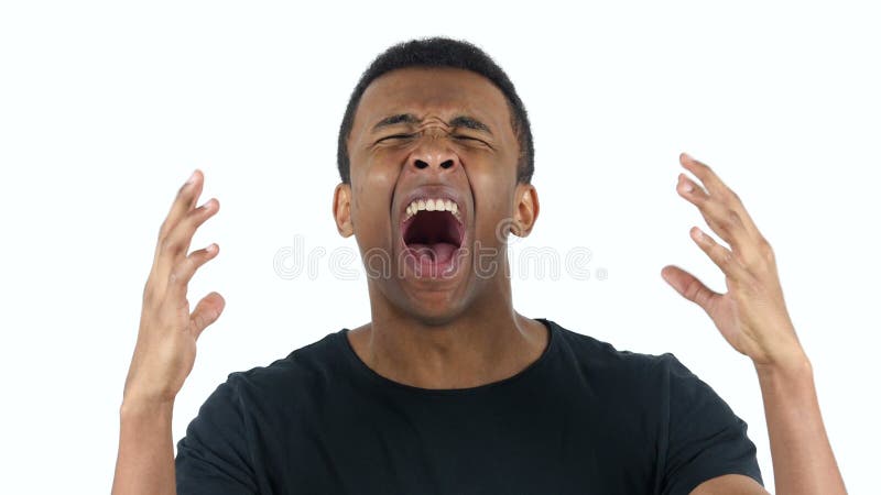 Black Man Screaming in Office Stock Video - Video of businessman ...