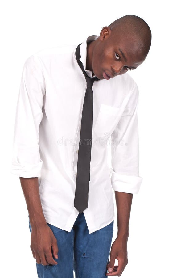 Black Man Standing and Feeling Miserable Stock Photo - Image of ...